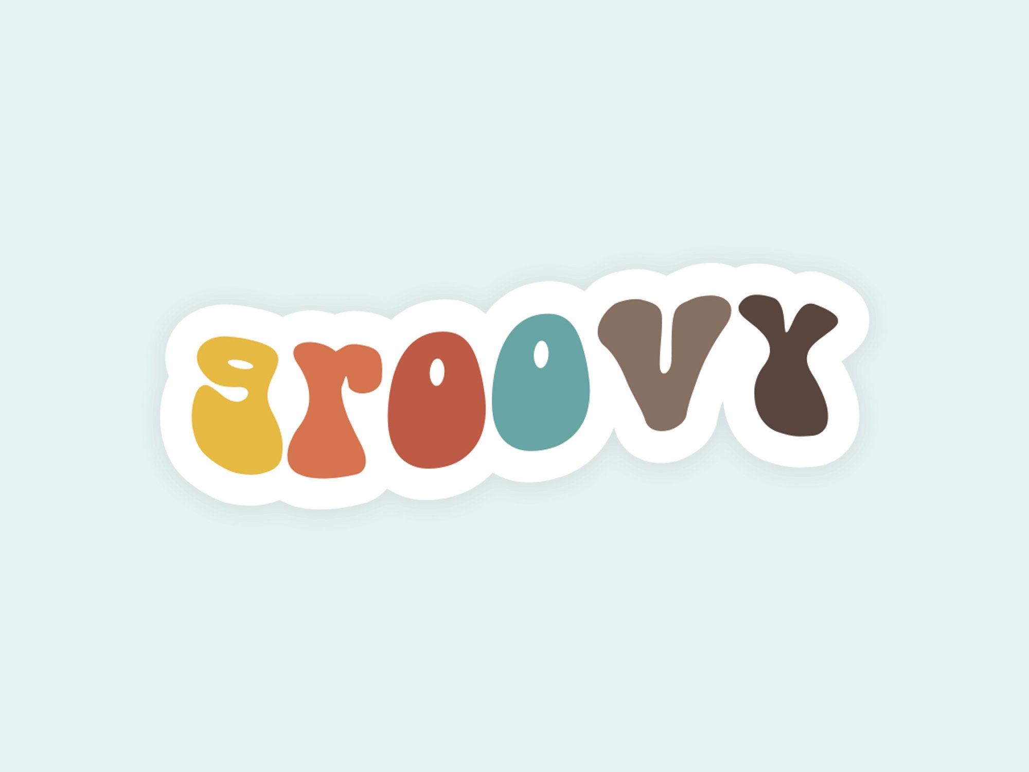 Groovy Sticker | Groovy, Retro Decal for Laptop or Water Bottle | Cute ...