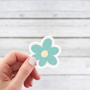Blue Flower Weatherproof Vinyl Sticker by Hello Happy Designs - Etsy