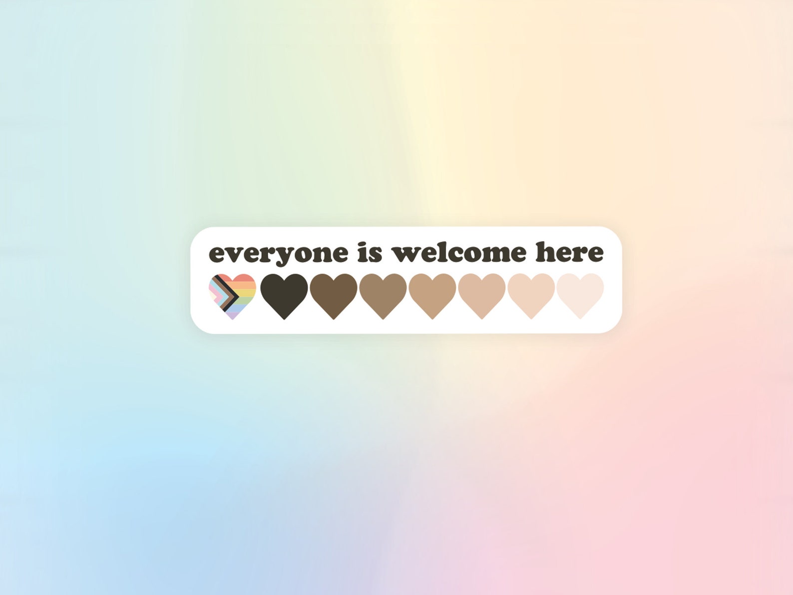 Everyone is Welcome Here Sticker Skin Tone Hearts Laptop - Etsy