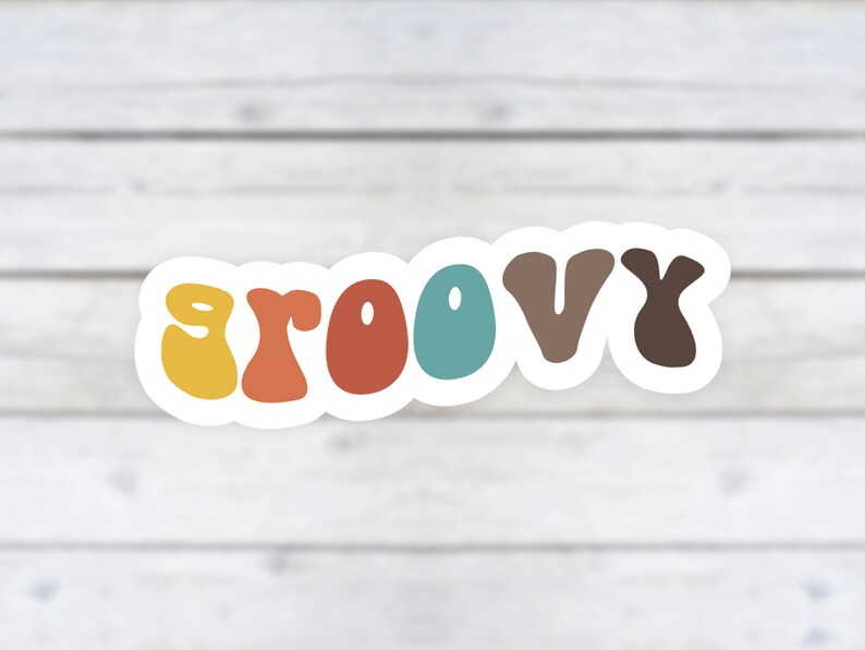 Groovy Sticker | Groovy, Retro Decal for Laptop or Water Bottle | Cute ...