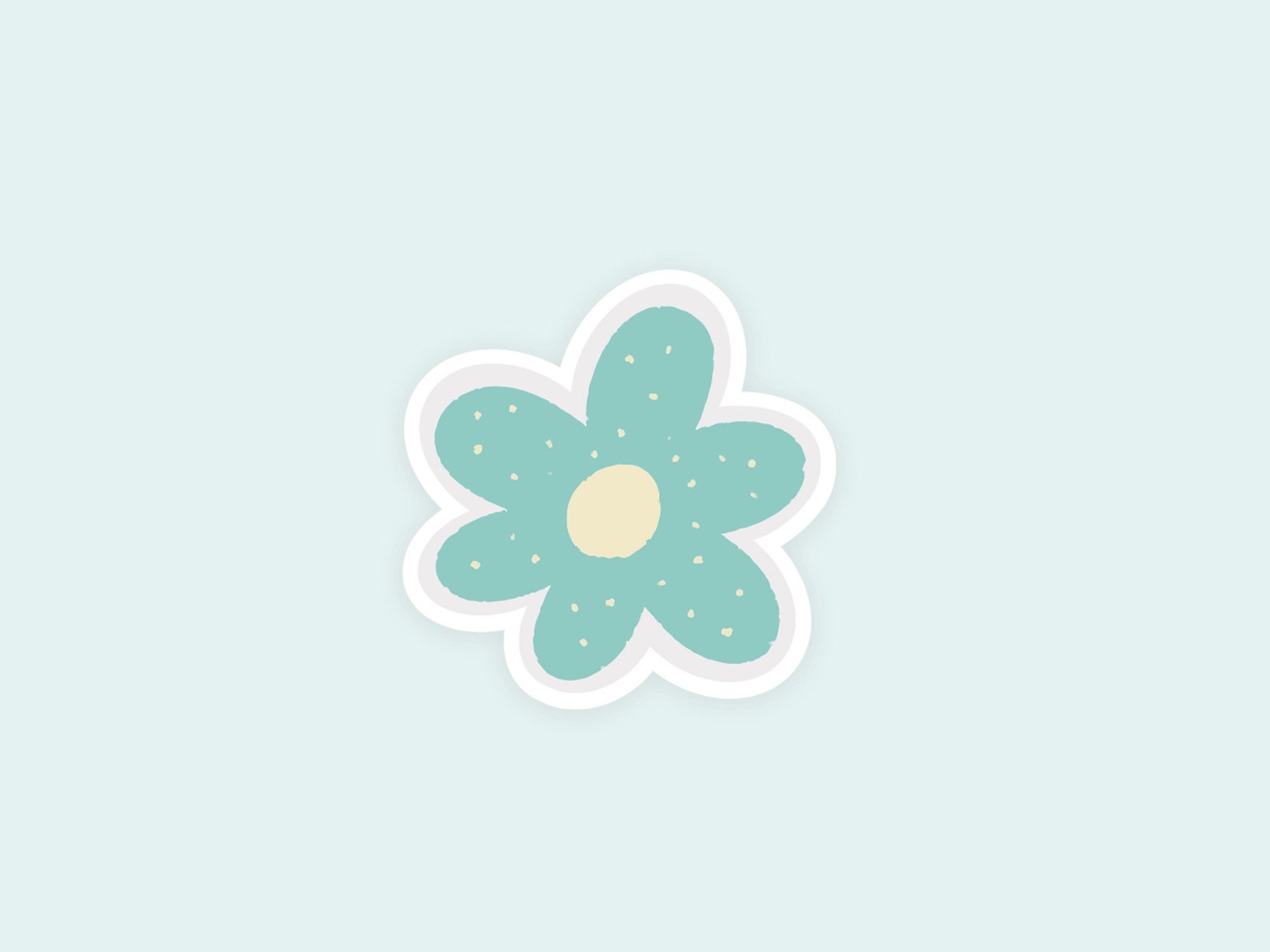 Blue Flower Weatherproof Vinyl Sticker by Hello Happy Designs - Etsy