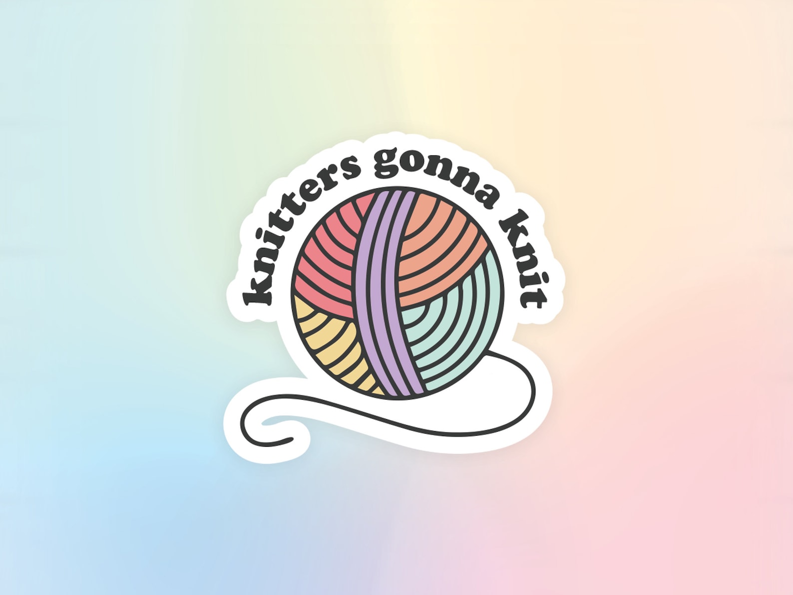 Knitters Gonna Knit Sticker | Knitting, Yarn, & Needles Sticker | Cute ...