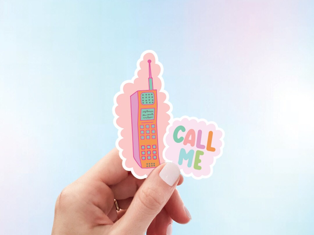 80s and 90s Kid Retro Cell Phone Sticker Vintage Phone, Call Me ...