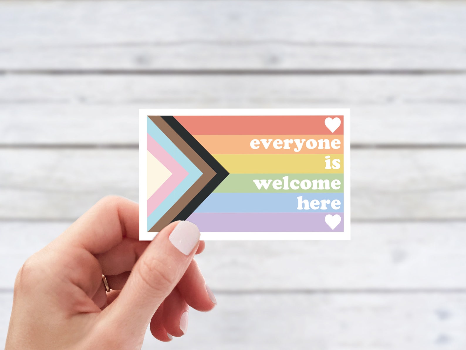 Everyone is Welcome Here Sticker | Rainbow Equality Laptop Waterbottle ...