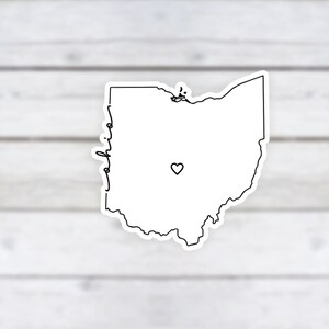 Ohio Sticker | Minimalist Heart State Sticker | Gift for Resident of ...