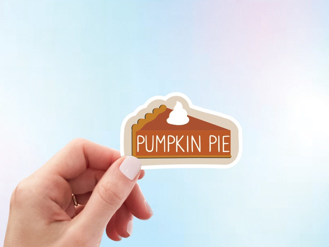 Cute Pumpkin Pie Sticker | Fall Pumpkin Pie Weatherproof Vinyl Sticker ...