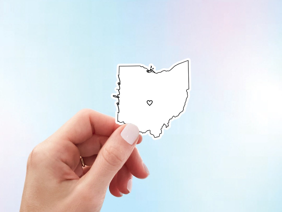 Ohio Sticker | Minimalist Heart State Sticker | Gift for Resident of ...