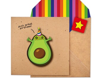 Avocado card | Etsy
