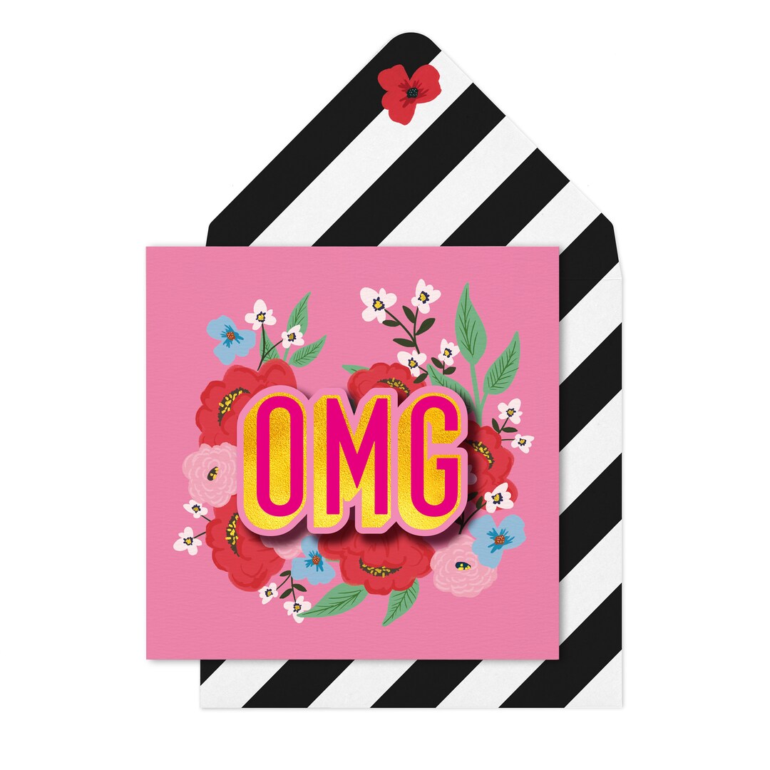 Handmade Floral Pink OMG Card MM036 - Etsy
