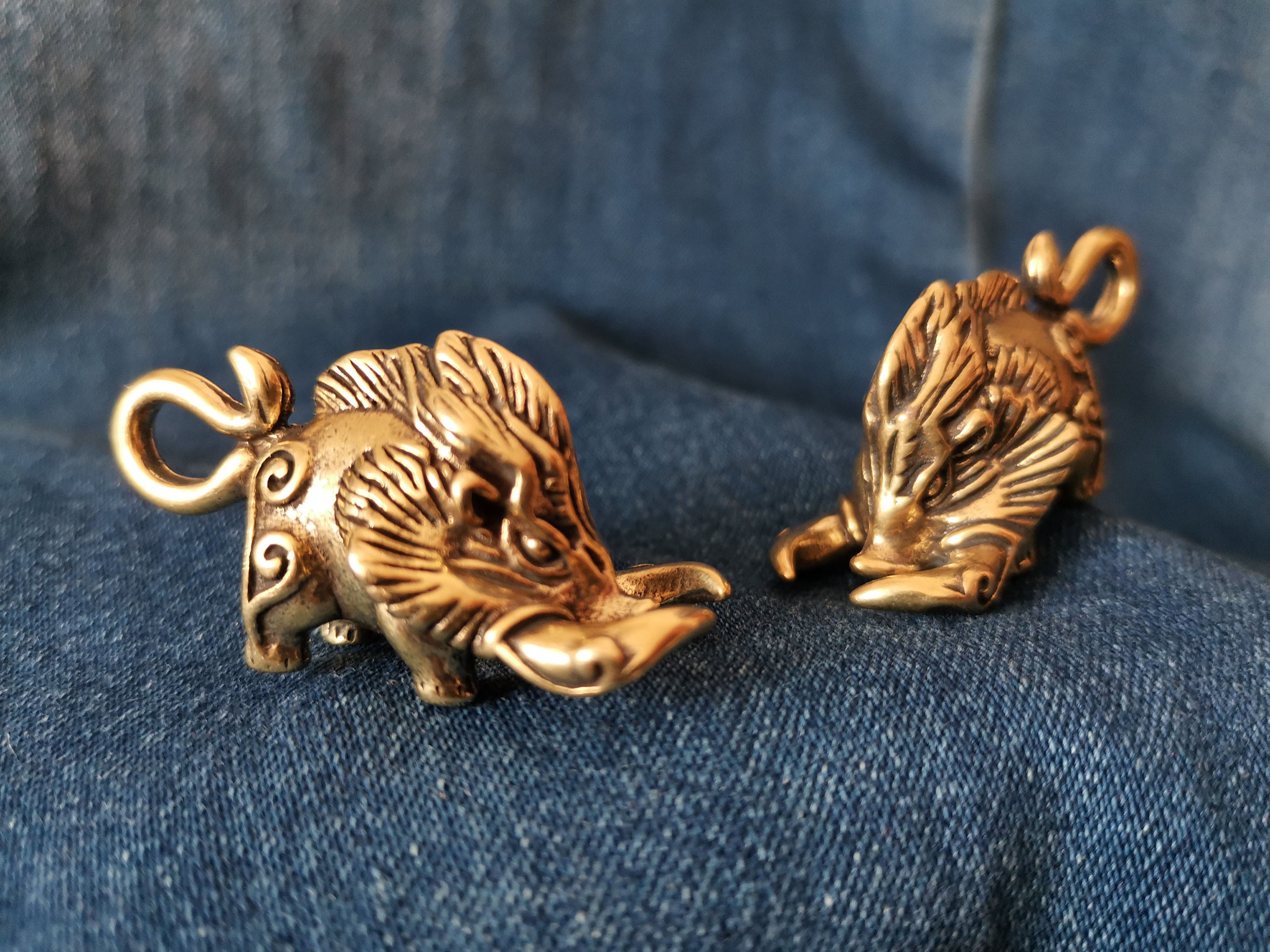 Brass Wild Boar,wild Boar Statue,wild Boar Pendant,antique Collection ...