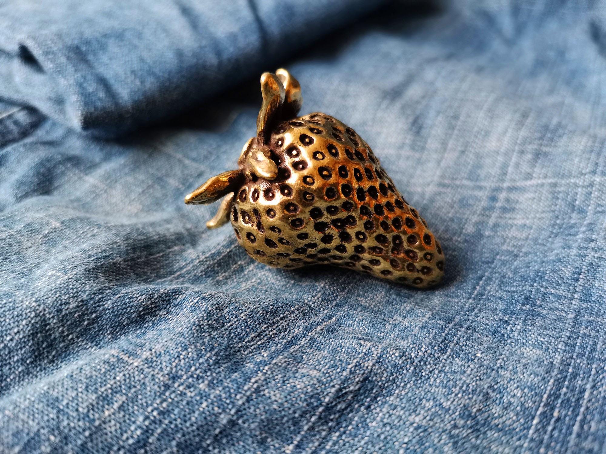 Brass Strawberry Figurine,brass Ornaments,antique Collection,metal ...