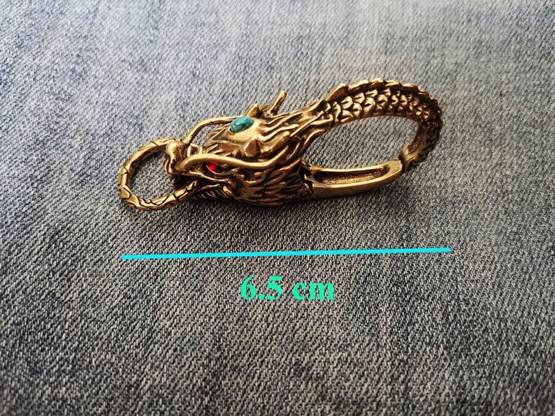 Dragon Keychain,brass Dragon Head,brass Key Ring Hook,custom Keychain ...