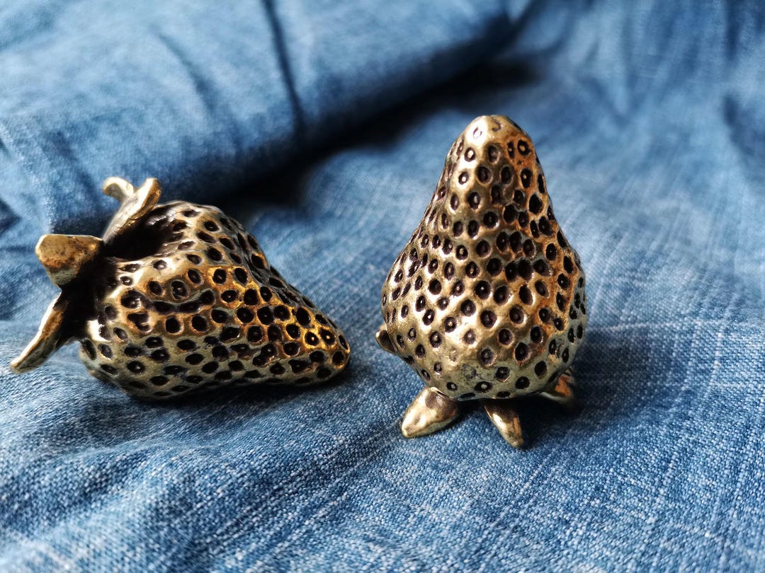 Brass Strawberry Figurine,brass Ornaments,antique Collection,metal ...