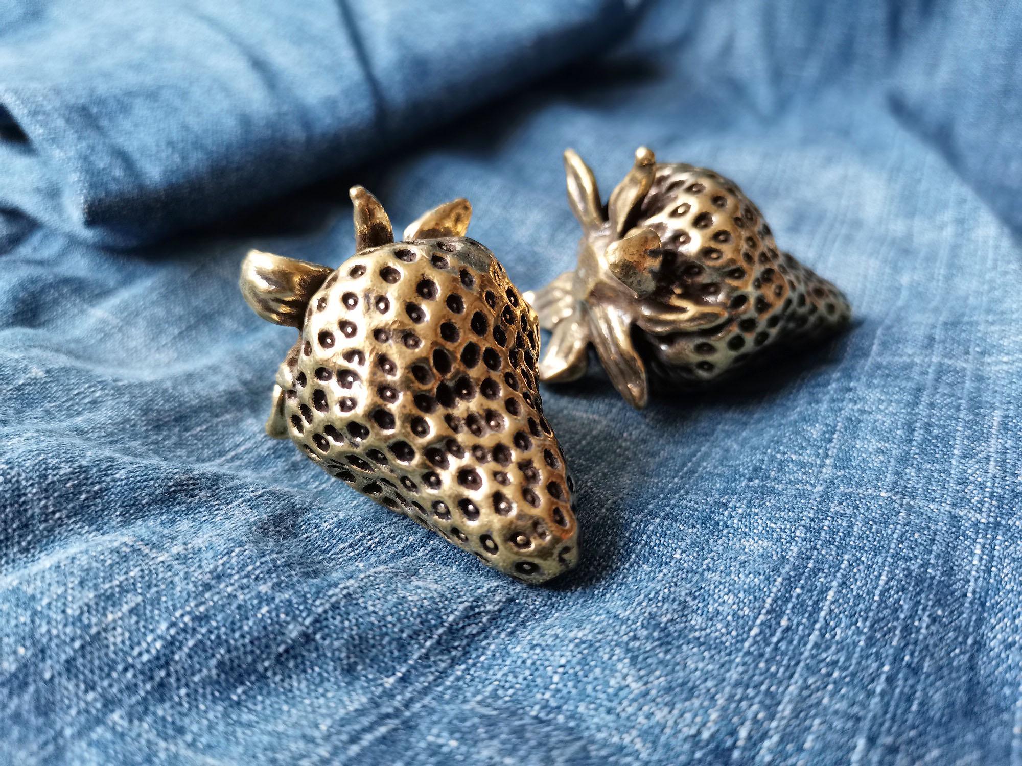 Brass Strawberry Figurine,brass Ornaments,antique Collection,metal ...