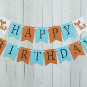 Fox Birthday Party Baby Shower Flag Pennant Banner Sign Orange - Etsy