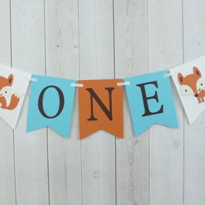 Fox ONE Age High Chair Birthday Party Baby Shower Flag Pennant Banner ...
