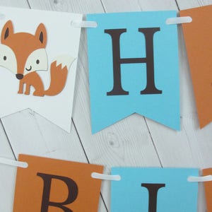 Fox Birthday Party Baby Shower Flag Pennant Banner Sign Orange - Etsy
