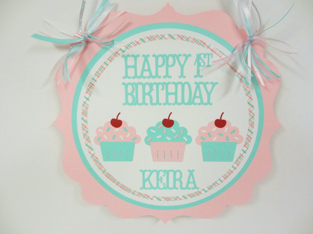 Pastel Cupcake Door Welcome Sign Banner Birthday Party Shower - Etsy