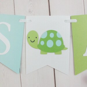 Turtle Baby Shower Birthday Party It's A Boy Flag Pennant Banner Sign ...