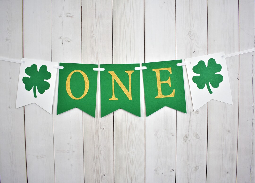 Shamrock ONE Age High Chair Birthday Party Baby Shower Flag Pennant ...