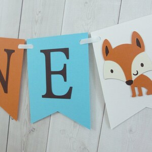 Fox ONE Age High Chair Birthday Party Baby Shower Flag Pennant Banner ...