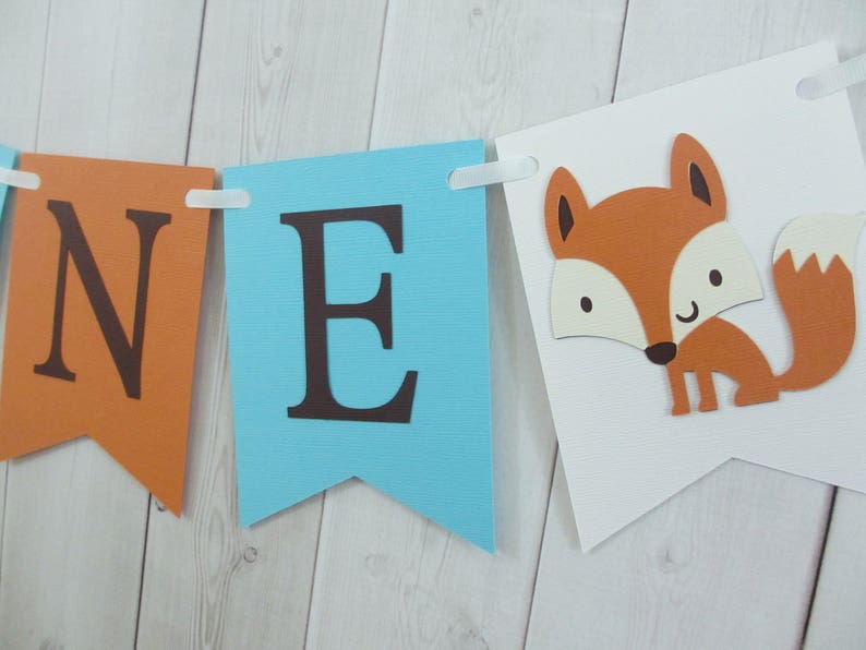 Fox ONE Age High Chair Birthday Party Baby Shower Flag Pennant - Etsy