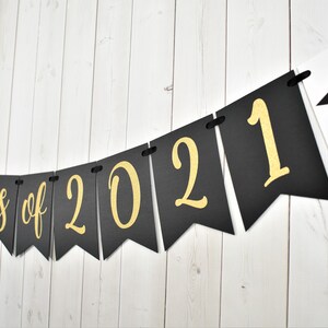 Graduation Cap Hat Birthday Party Pennant Banner Sign Black Gold ...