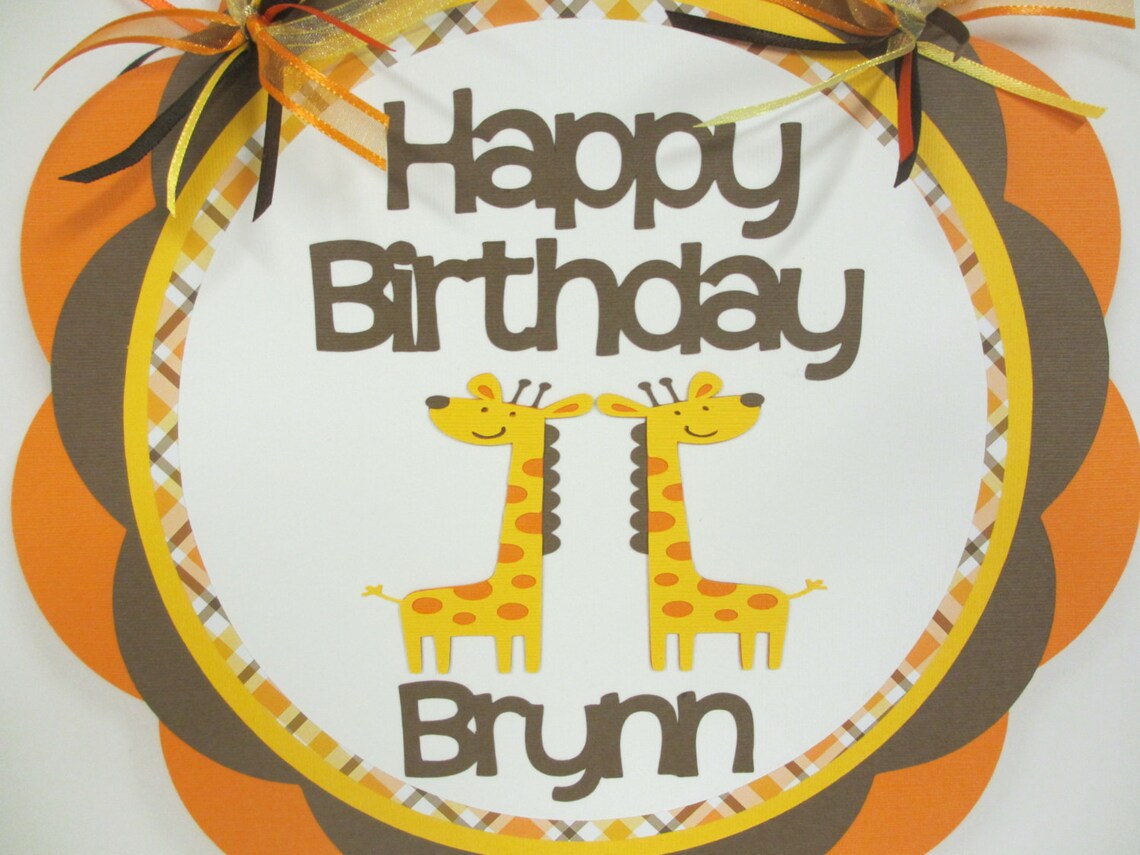 Giraffe Door Welcome Sign Banner Birthday Party Baby Shower - Etsy