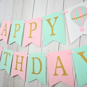 Hot Air Balloon Birthday Party Baby Shower Flag Pennant Banner - Etsy