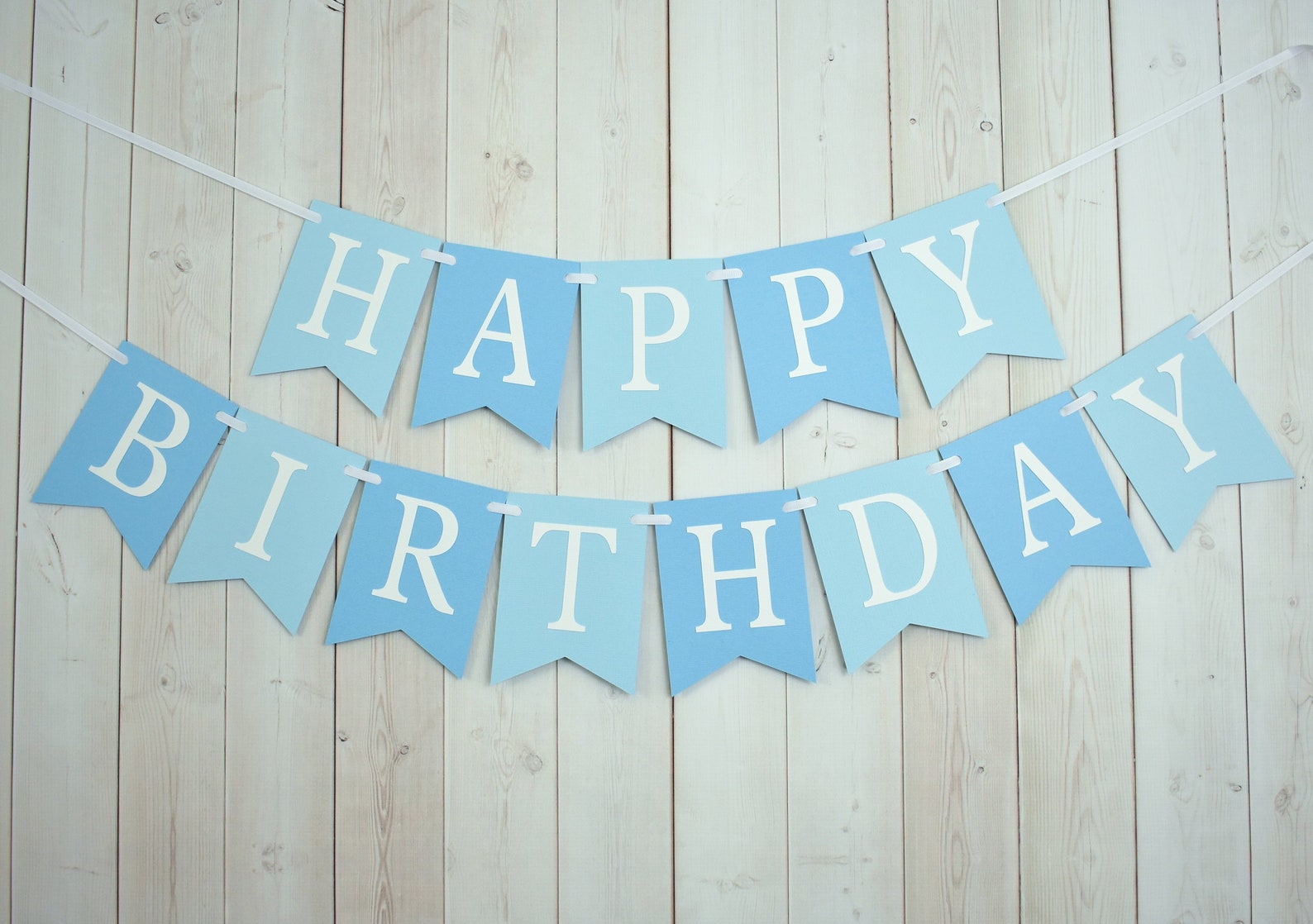 Light Baby Blue Birthday Party Baby Shower Flag Pennant Banner | Etsy