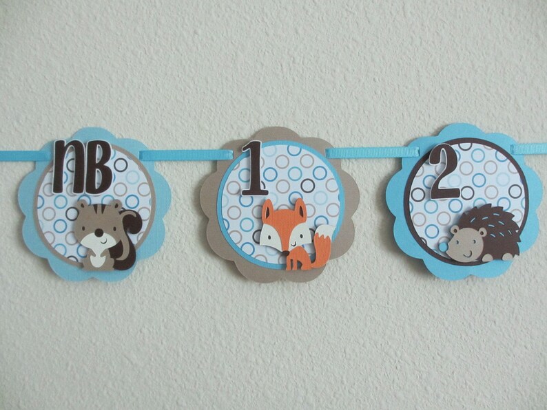 Woodland Animal 12 Month First Year Photo Banner Sign Birthday - Etsy
