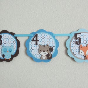 Woodland Animal 12 Month First Year Photo Banner Sign Birthday - Etsy