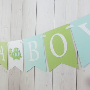 Turtle Baby Shower Birthday Party It's A Boy Flag Pennant Banner Sign ...