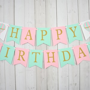 Hot Air Balloon Birthday Party Baby Shower Flag Pennant Banner - Etsy