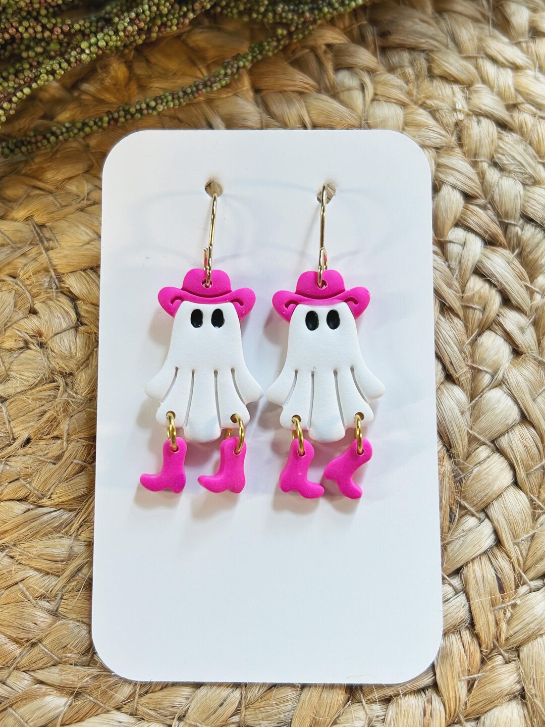 Mini Size, Cowgirl Ghostie Wearing a Hot Pink Hat and Boots - Etsy