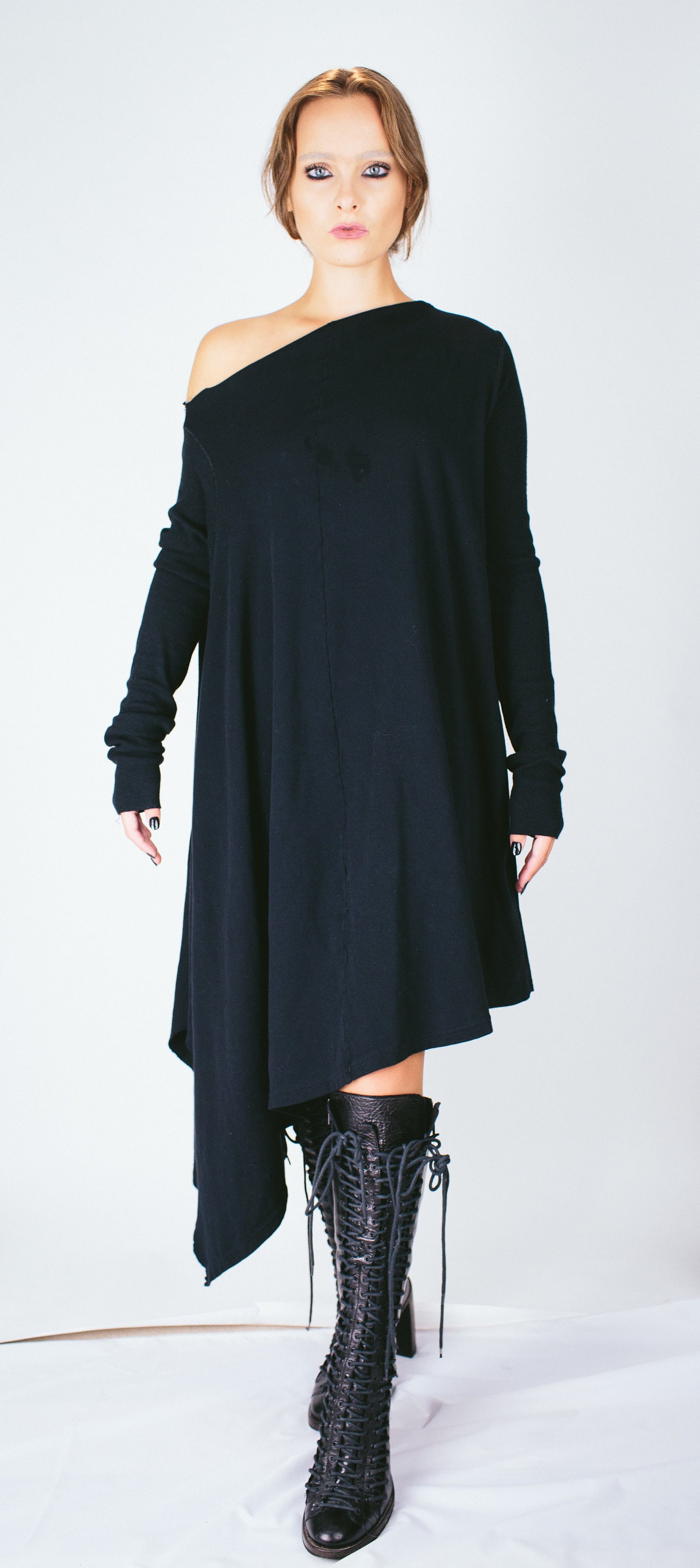 Off Shoulder Draped Dress - Etsy