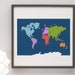 World Map Cross Stitch Pattern Instant Download Geography | Etsy
