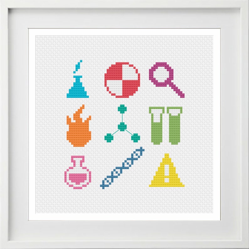 Science Symbols Cross Stitch Pattern Instant Download | Etsy