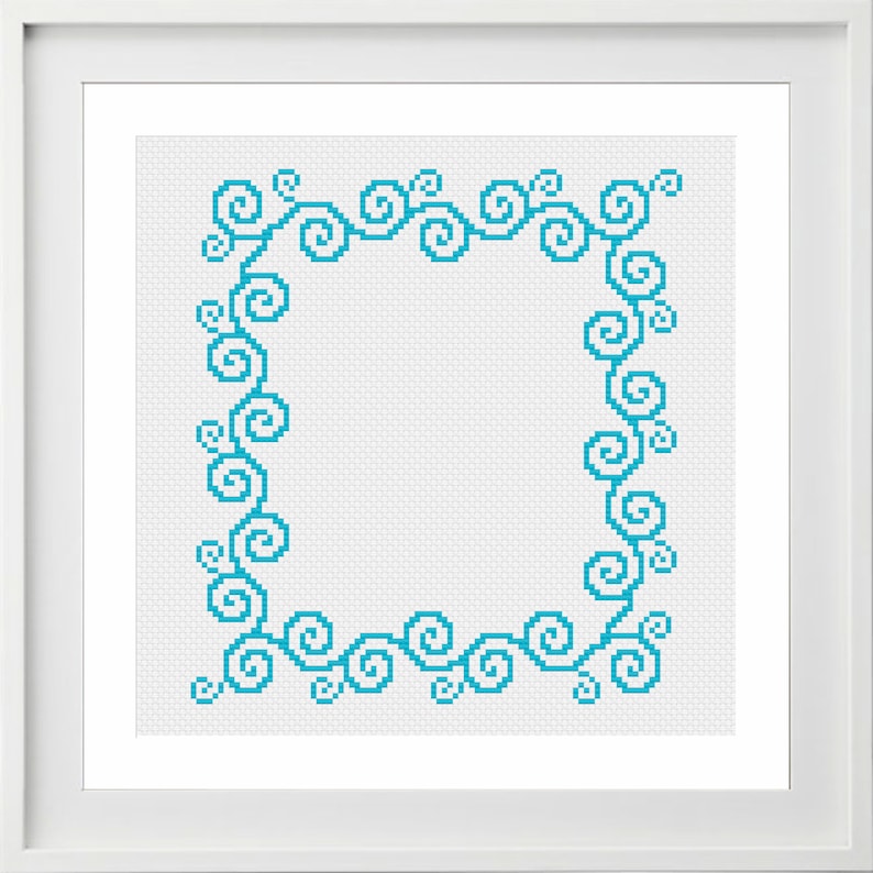 Cross Stitch Border Pattern | Swirl | Modern | Instant Download ...