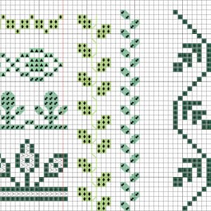 Cross Stitch Borders Pattern Leaf Vine Floral | Instant Download - Etsy