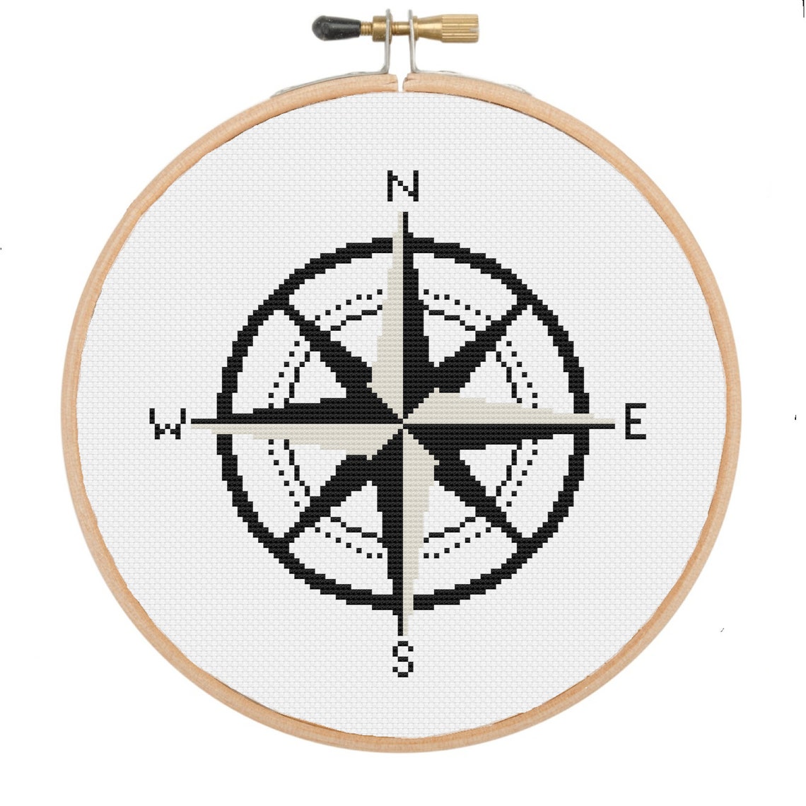 Compass Rose Cross Stitch Pattern Instant Download Simple - Etsy