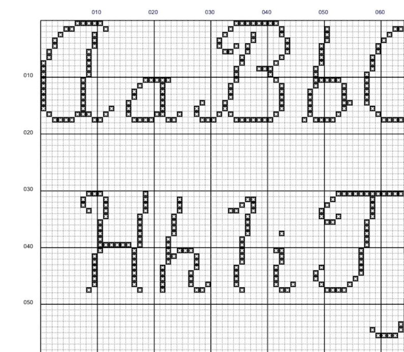Cursive Cross Stitch Alphabet Letters With Numbers and | Etsy