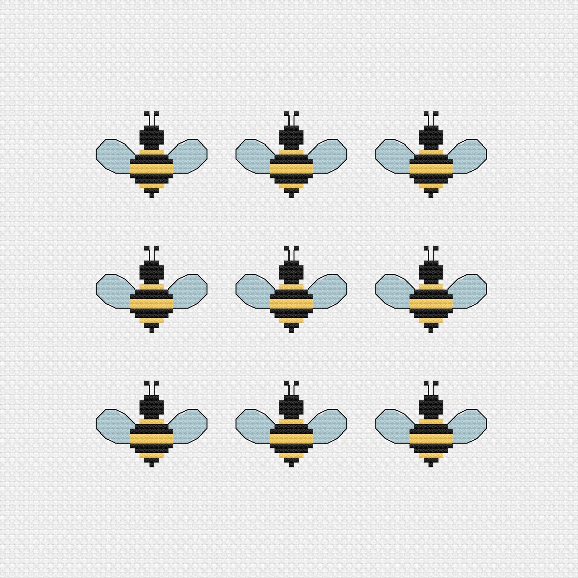 Bees Cross Stitch Pattern, Instant Download, Modern, Small, Mini ...