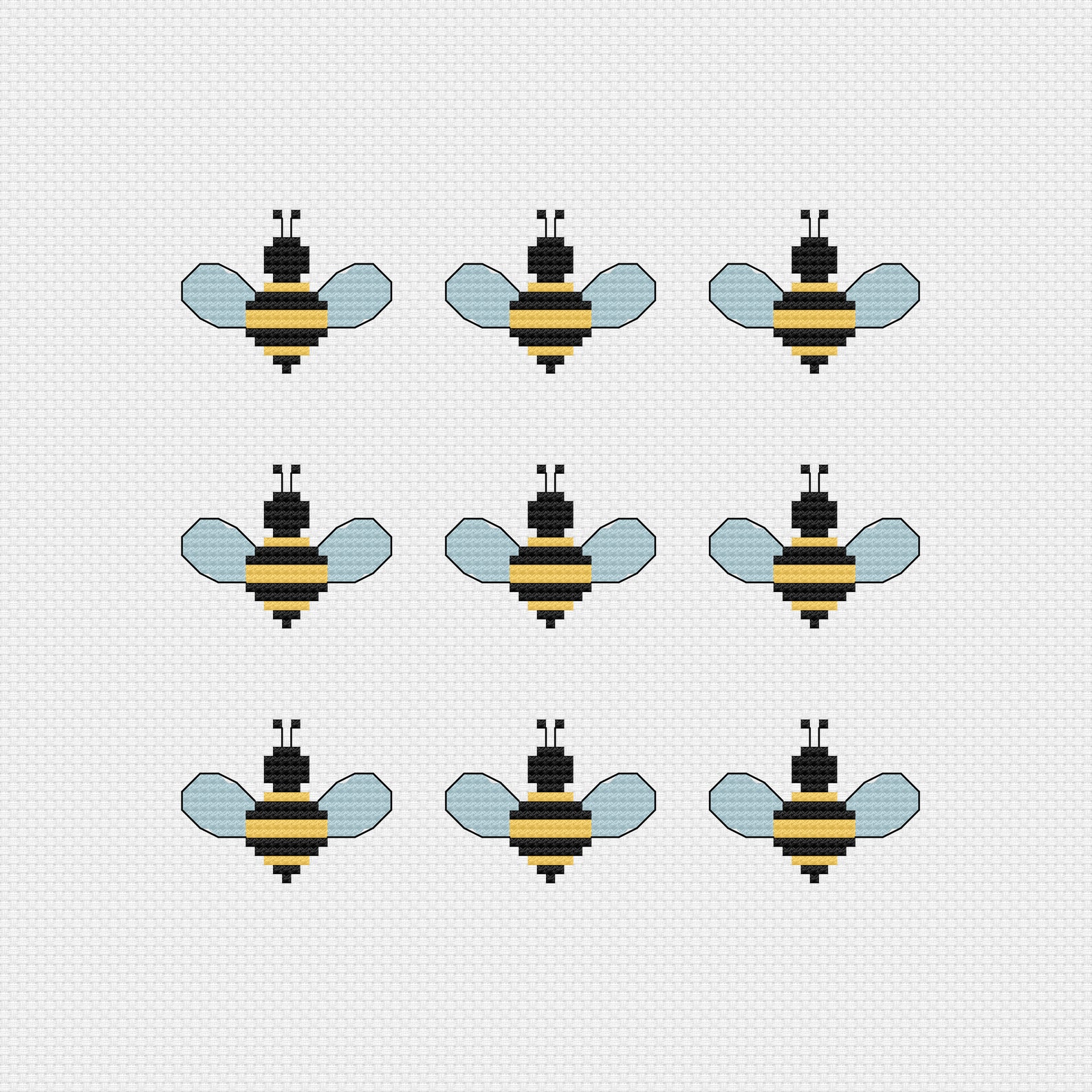 Bees Cross Stitch Pattern, Instant Download, Modern, Small, Mini ...