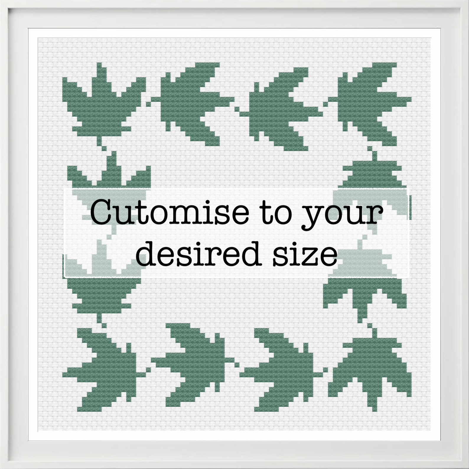 Cross Stitch Borders Pattern Leaves Leaf Modern | Instant Download ...