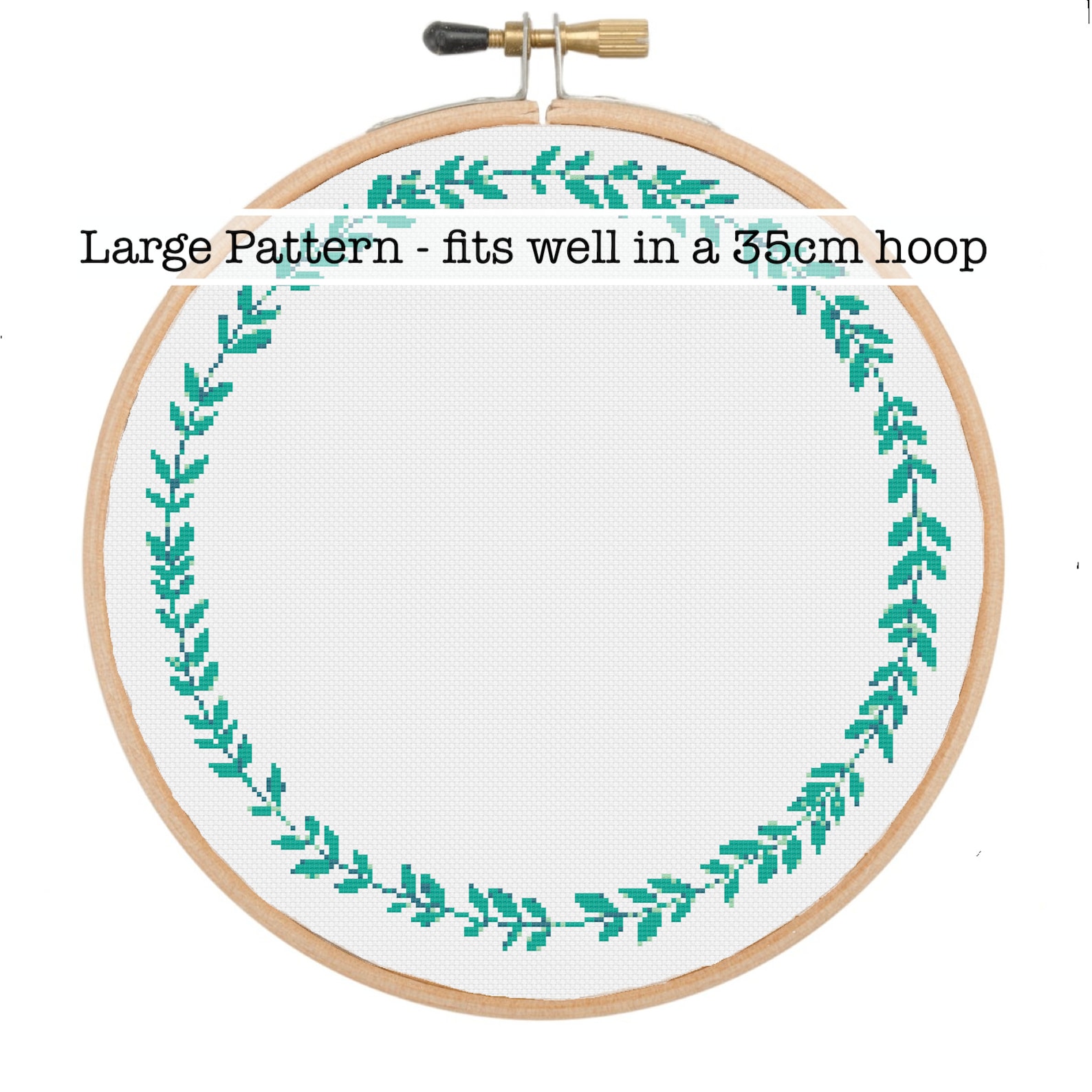 Cross Stitch Pattern Border Wreath of Leaves Instant - Etsy