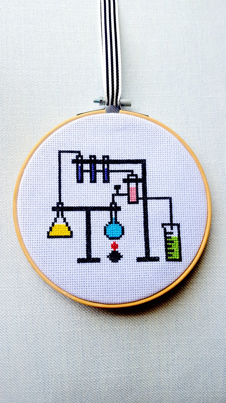 Chemistry Cross Stitch Patterns, Set of Two , Modern, Simple, Mini ...