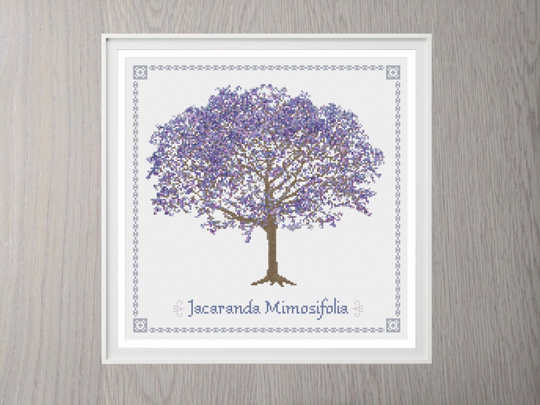 Jacaranda Cross Stitch Pattern, Instant Download, Modern, Large, Tree ...