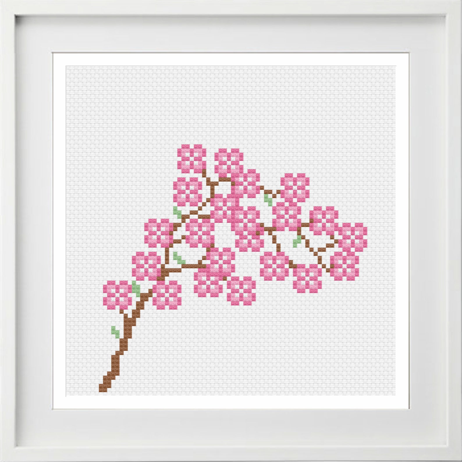 Cherry Blossom Cross Stitch Pattern Instant Download Modern - Etsy