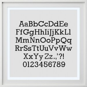 Cross Stitch Alphabet Pattern With Punctuation and Numbers Cross Stitch ...